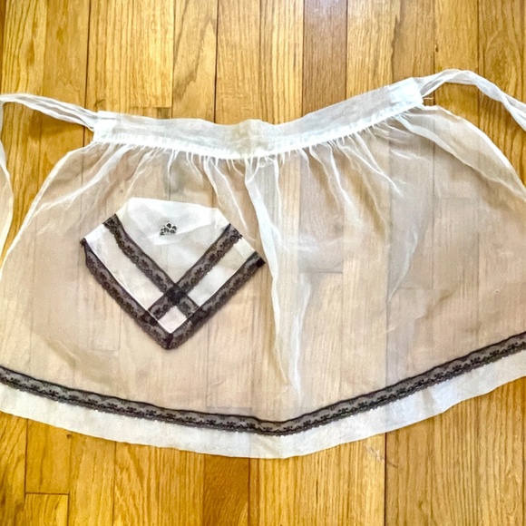Source Unknown | Accessories | Vintage White Nylon Black Lace Half ...